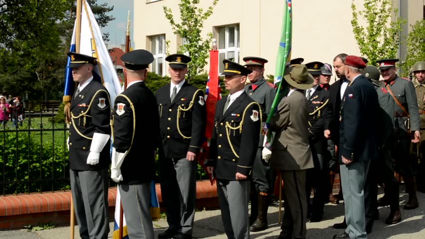 Military Funeral Of Marching Soldiers With Horse Drawn Hearse In Slow ...