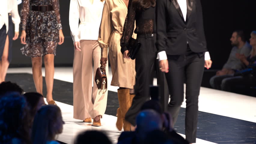 Female Models Walk the Runway Stock Footage Video (100% Royalty-free ...