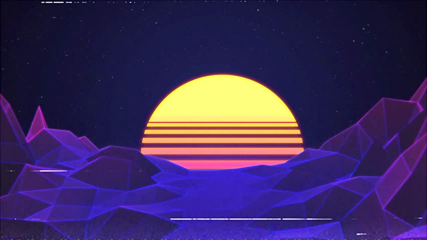80s Retro. Retrowave. Sunset. Game. Stock Footage Video (100% Royalty ...