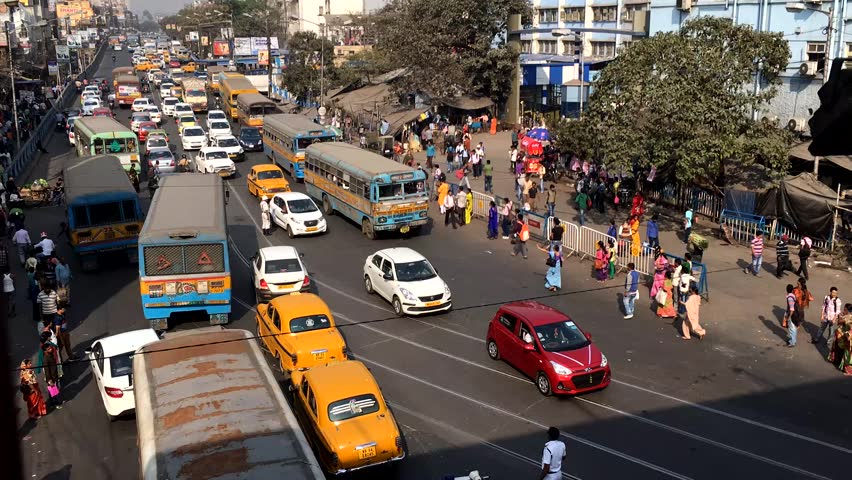 Kolkata, India - April 13, 2017: Kolkata City Traffic Jam On Crowded ...