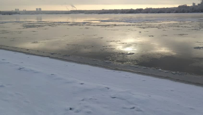 Freezing River On a Cold Stock Footage Video (100% Royalty-free ...