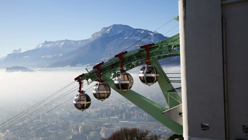 Cable Cars in Cityscape in Grenoble, France image - Free stock photo ...