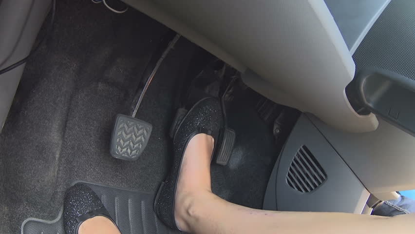 Female Legs Pushing Car Pedals Stock Footage Video (100% Royalty-free ...