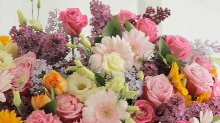 Florists Decorate The Room With Flowers, Such As Roses, Chrysanthemums ...