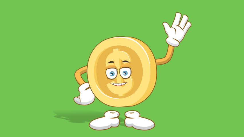 Cartoon Dollar Coin Animated Character Stock Footage Video (100% ...