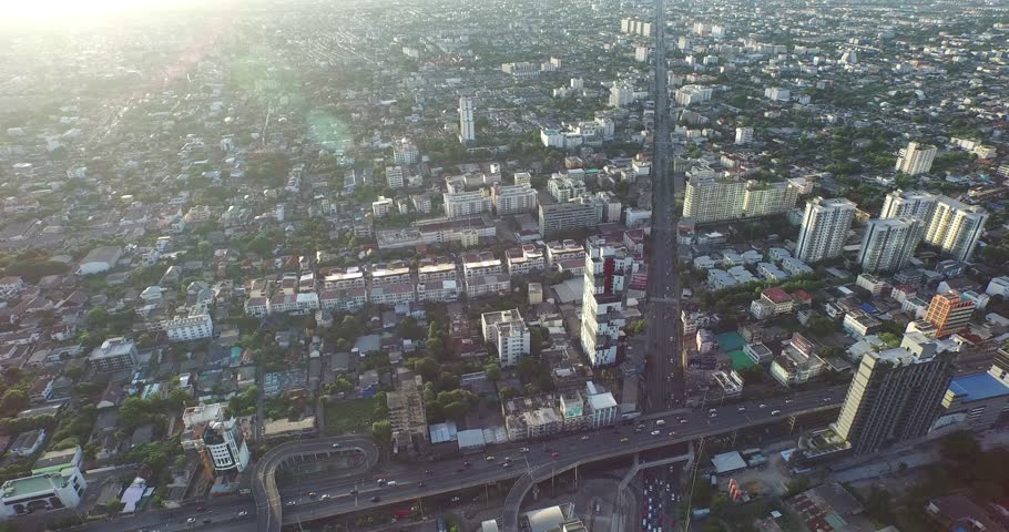 Aerial Bangkok Sun Rises in Stock Footage Video (100% Royalty-free ...