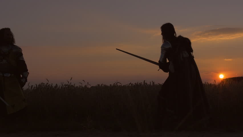 Fight at Sunset. Slow Motion Stock Footage Video (100% Royalty-free ...