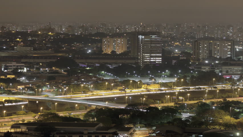 Night time City Skyline of Sao Paulo, Brazil image - Free stock photo ...