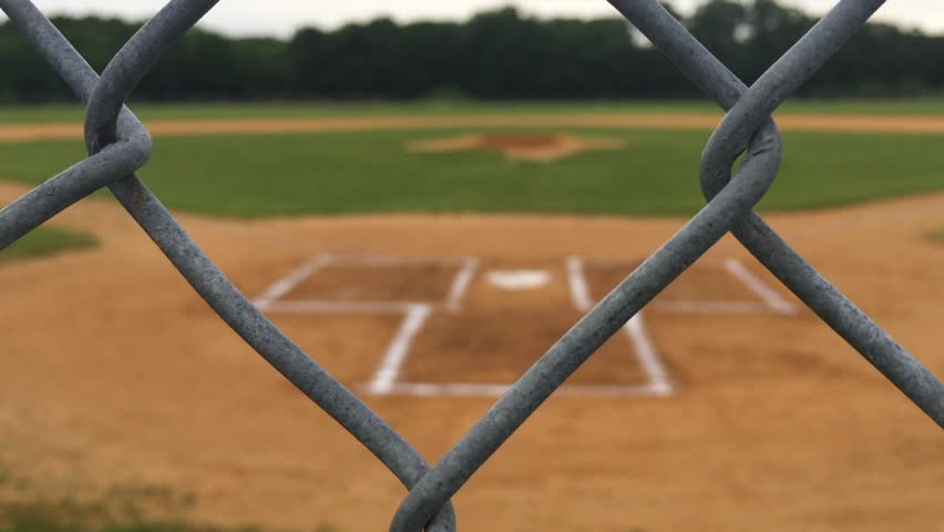 Baseball Field Defocused Behind Fence. Stock Footage Video (100% ...