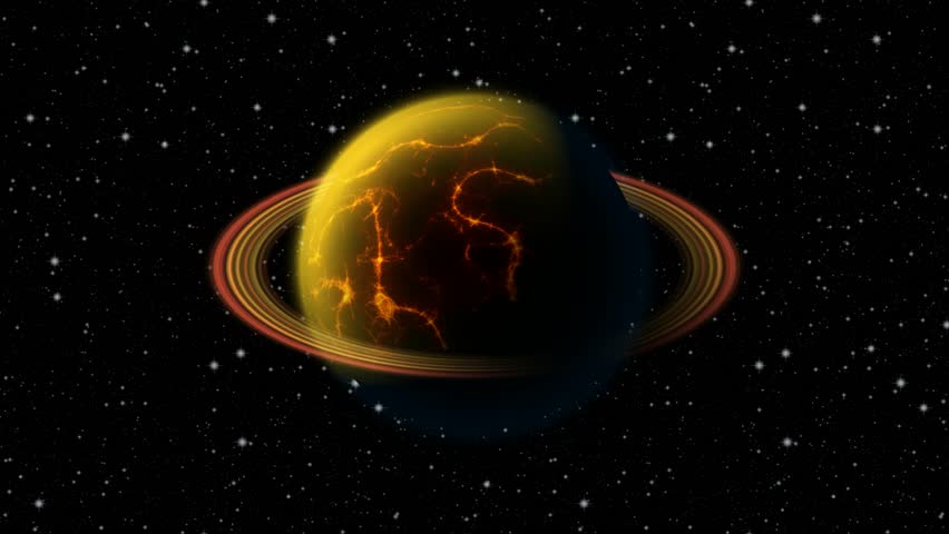 Animated Abstract Planet Burning In Global Fire With Gigantic Thunder ...