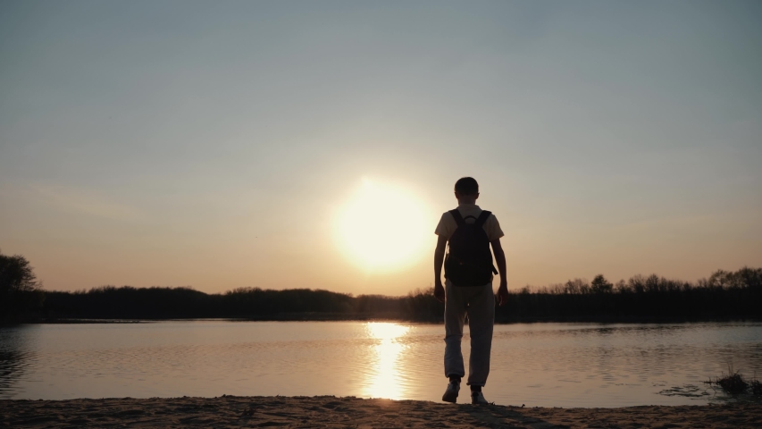 man-resting-at-sunset-looking-at-the-view image - Free stock photo ...