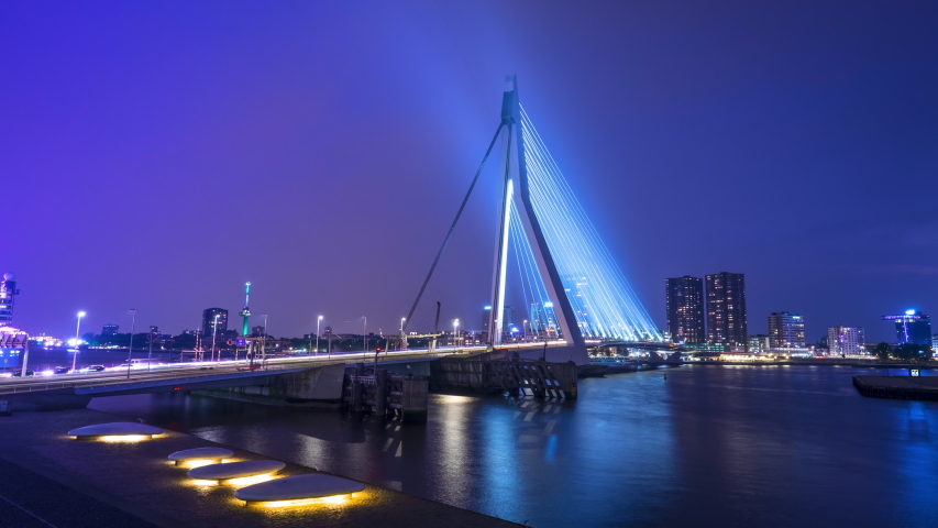 Night Time Cityscape of Rotterdam, Netherlands image - Free stock photo ...