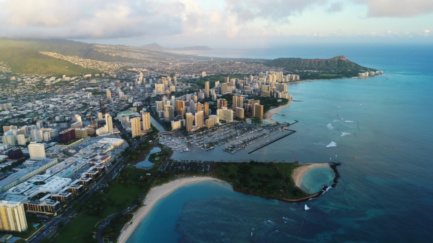 Sunset over the ocean in Honolulu, Hawaii image - Free stock photo ...
