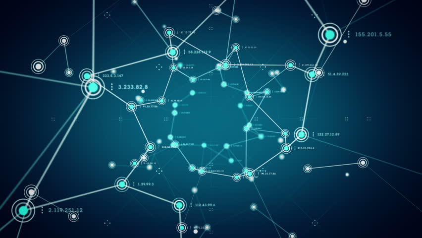 Networks Of Data Blue. An Abstract Representation Of Generic Nodes Of ...