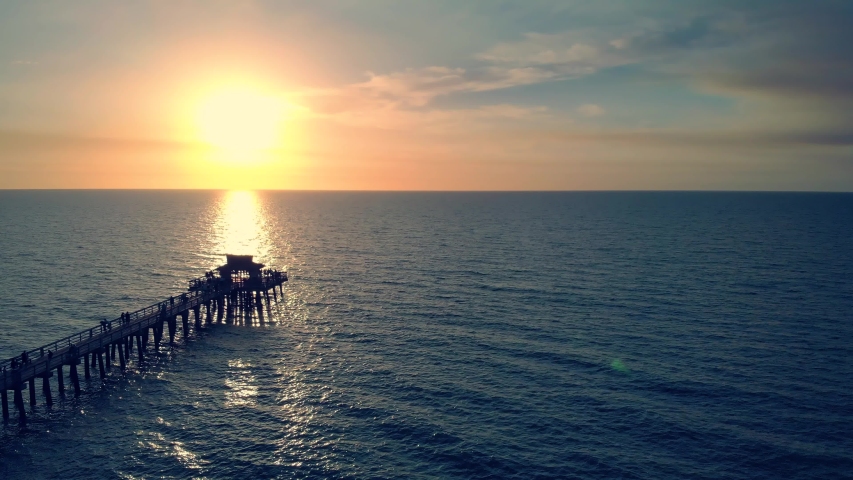 Sunset dusk on the pier and water image - Free stock photo - Public ...