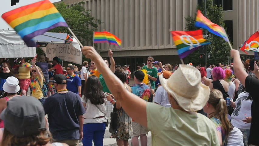 Denver Colorado Circa June 2015 Gay Pride Parade Supporters Wave