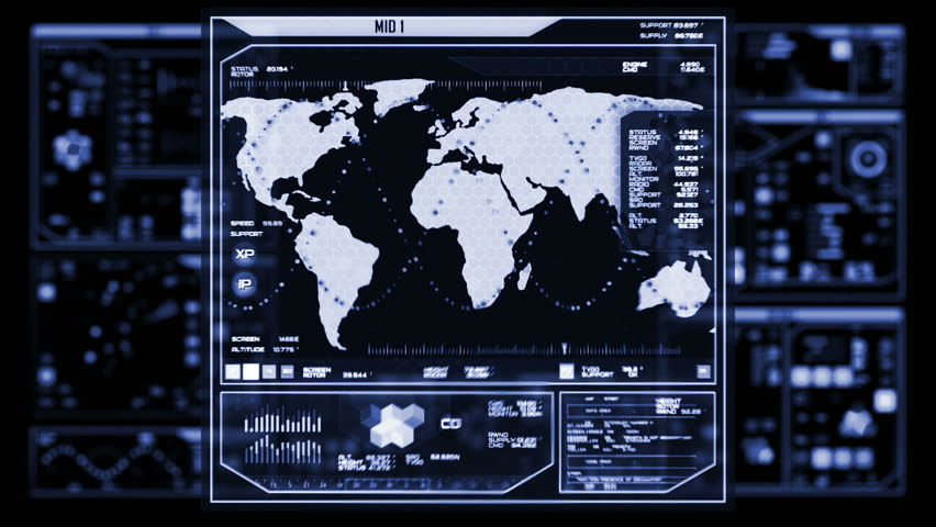 Futuristic Command Center Interface (loop Stock Footage Video (100% ...