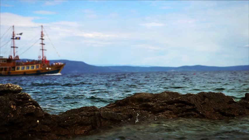 Ships Sailing Along the Rocky Stock Footage Video (100% Royalty-free ...