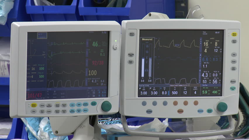 Stock Video Clip of Life Support Vitals - machine readouts (anonymous ...