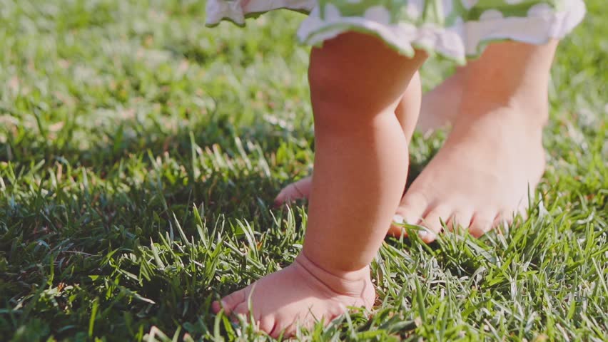 Little Baby Learns to Walk. Stock Footage Video (100% Royalty-free ...