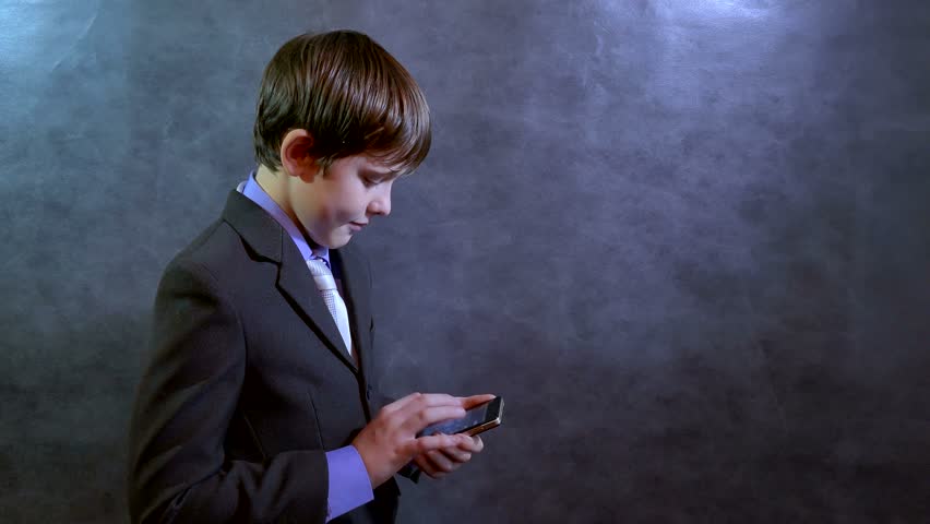 Teen Boy Businessman Holding Smart Stock Footage Video (100% Royalty ...