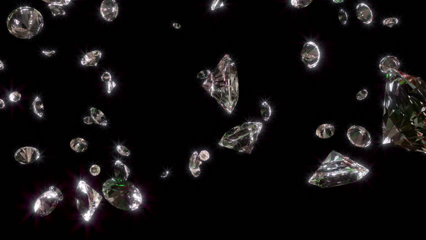 4k Falling Diamonds, Beautiful Background. Seamless Loop Stock Footage ...