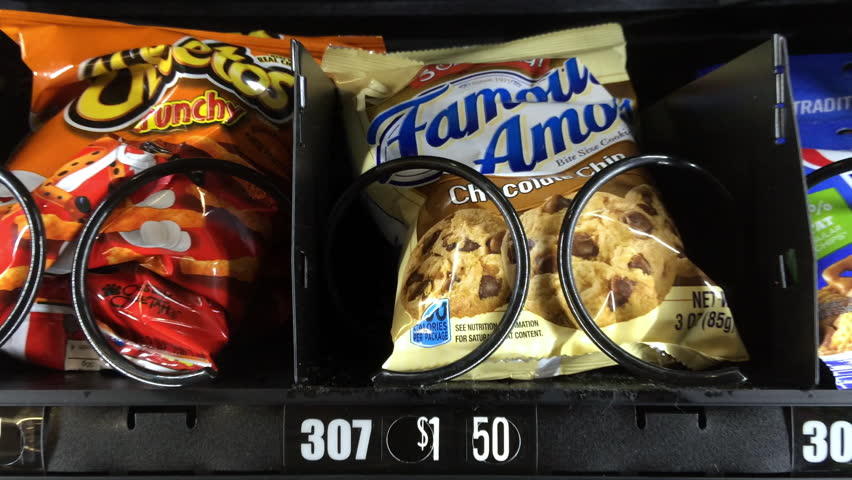USA - OCTOBER: Chocolate Candy Coming From Vending Machine, A Typical ...