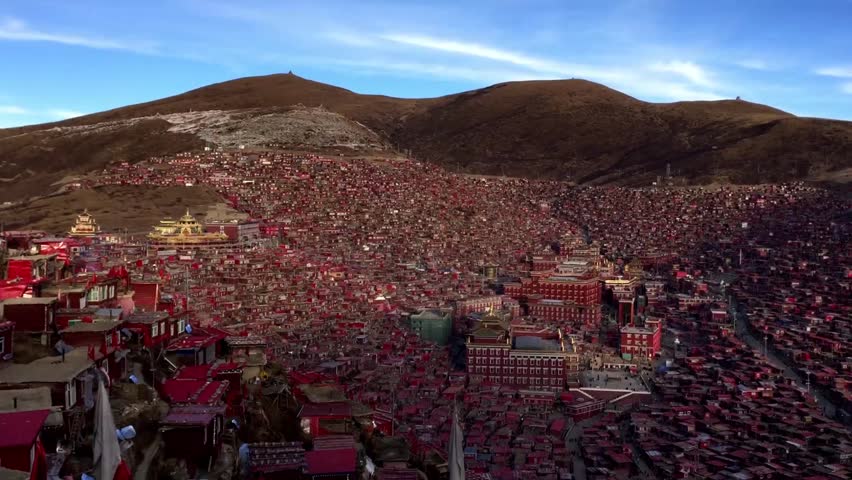 Stock video of larung gar sertar, sichuan china 2015 | 13346021 ...