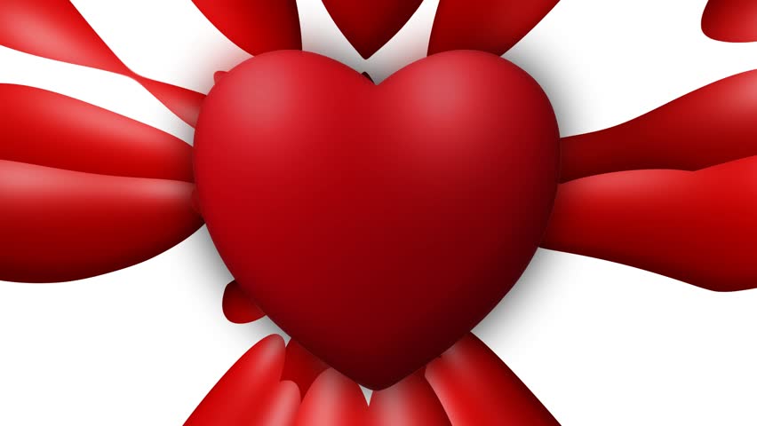 Love Heart Thumping Beating On White Background.Animation Of Red Love ...