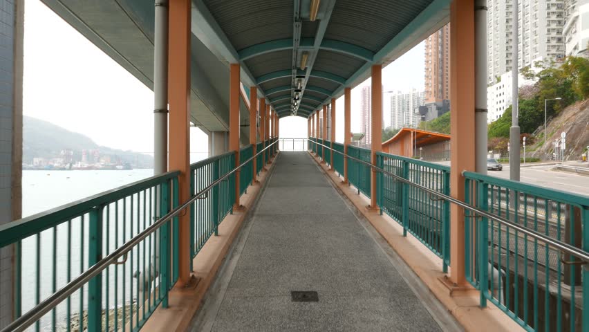 Moving up at Pedestrian Overpass Stock Footage Video (100% Royalty-free ...