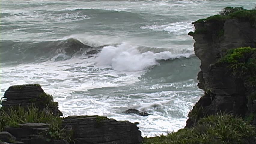 Slate Gray Ocean Waves Roll Stock Footage Video (100% Royalty-free ...