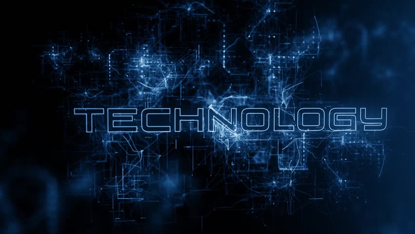 Stock video of "technology" title corporate buzzword on electric ...