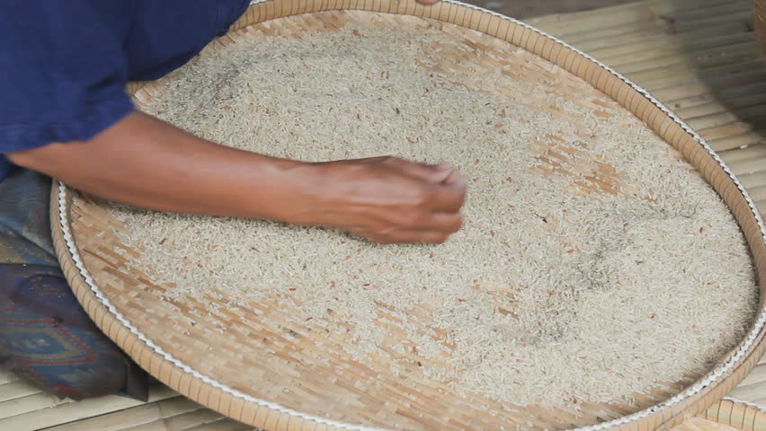 Cleaning And Filter Of Dust From Rice Before Cooking Stock Footage ...