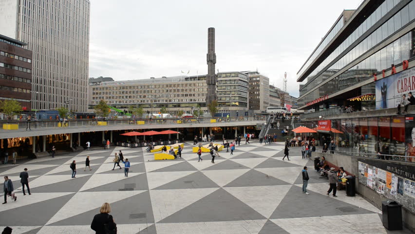 Sergels Square Central Stockholm Sweden Stock Footage Video (100% ...
