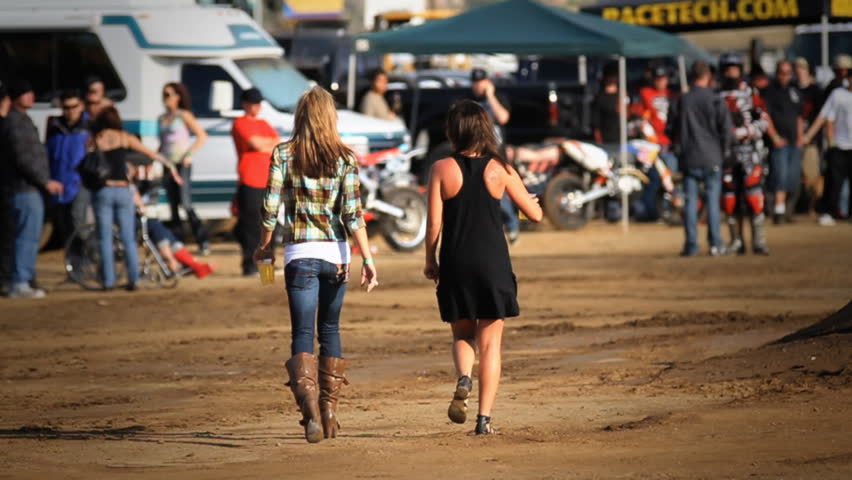 Girls Walking Away from Camera Stock Footage Video (100% Royalty-free ...