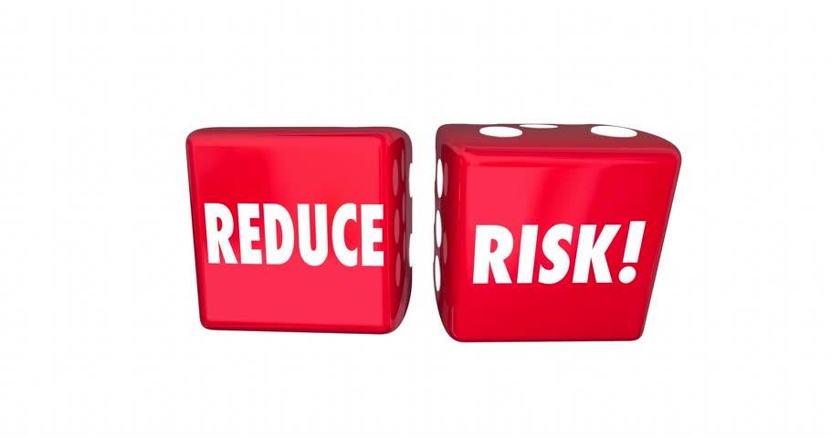 Stock video of reduce risk liability two rolling dice | 14418751 ...