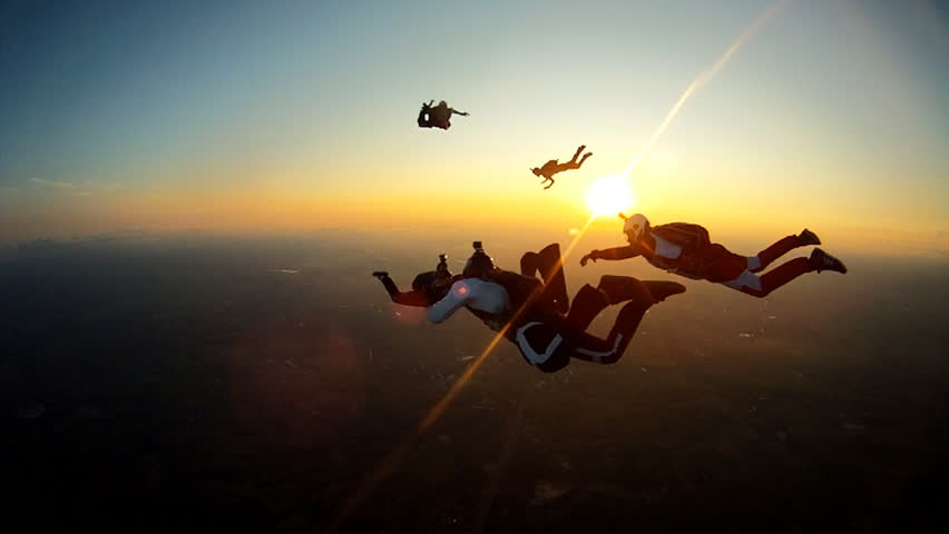 Skydiving Wallpaper Sunset