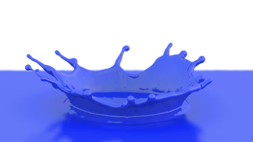 Stock Video Clip of 4k blue paint drop falling in slow | Shutterstock