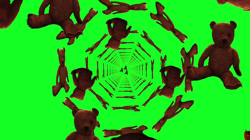 Teddy Bear Tunnel Green Screen Stock Footage Video (100% Royalty-free ...
