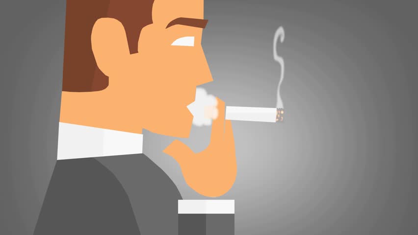 Vector Animation - Smoker Smoking Stock Footage Video (100% Royalty ...
