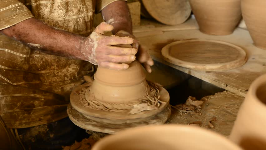 Traditional Pottery Making in Bahrain Stock Footage Video (100% Royalty ...