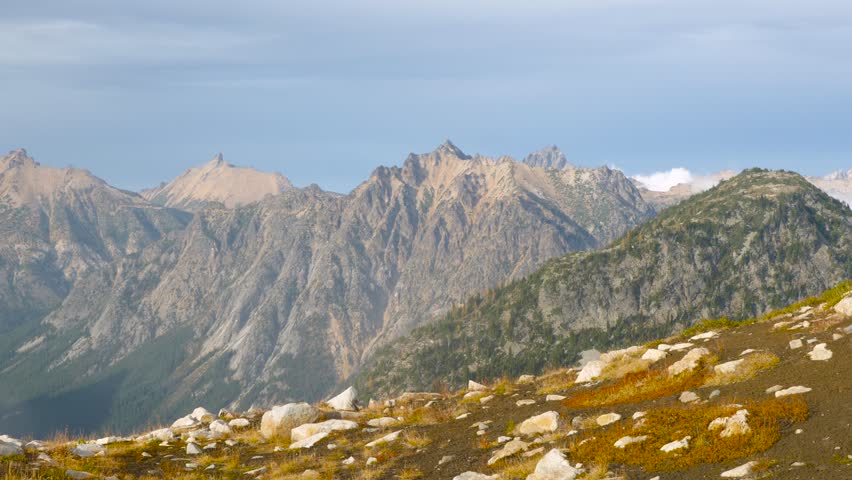 Beautiful Rocky Mountains. Sharp Peaks. Rocky Mountain Slopes. Fir ...