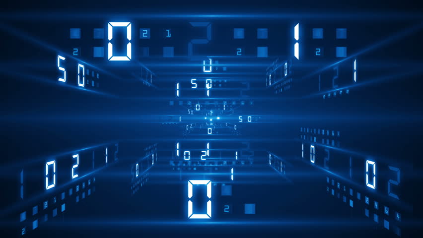 Numbers And Symbols Form The World Map On Dark Blue Background. 4K ...