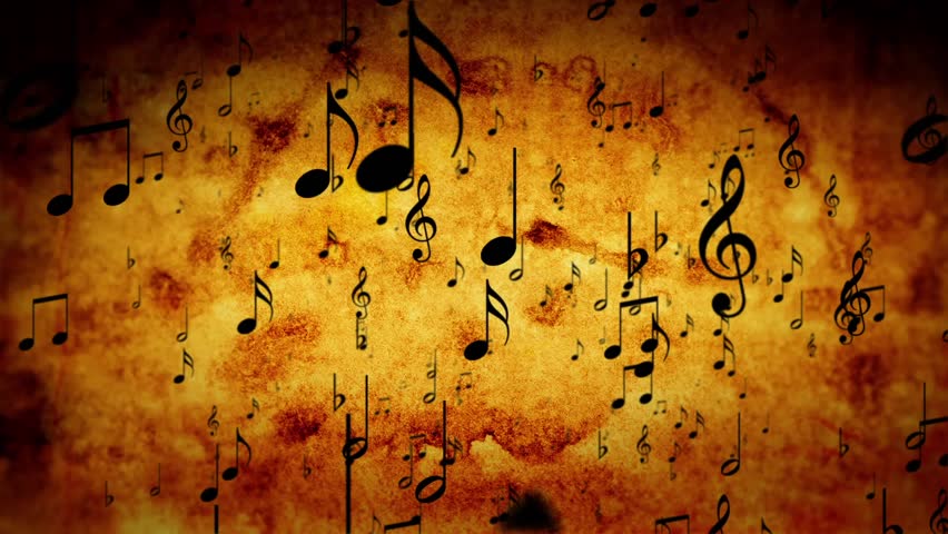 Stock Video Clip of Animated background with musical notes, Music notes ...