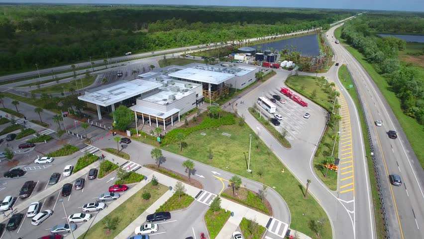 Aerial Video Of A Service Plaza On The Florida Turnpike Stock Footage ...