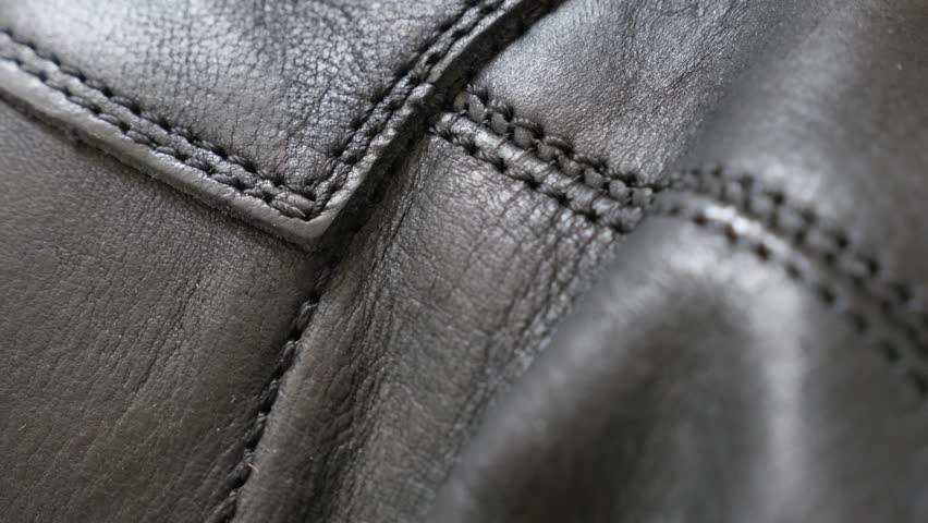 Leather Shiny And Detailed Texture And Seams Close-up Slow Tilt 4K ...