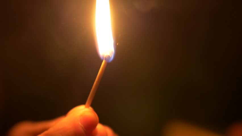 Striking a Match Lighting Flame Stock Footage Video (100% Royalty-free ...
