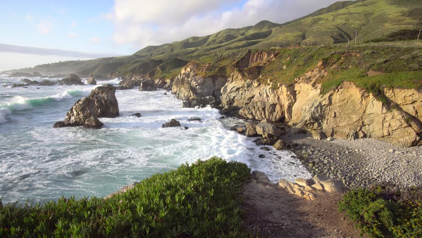 California Coast Arch Rock In Pacific Ocean. Coastal California Ocean ...
