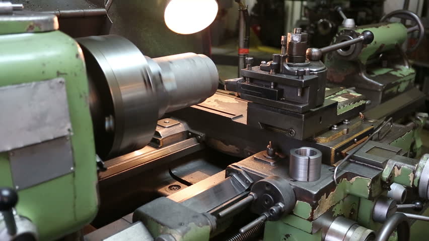 Stock video of lathe machine is running | 16142401 | Shutterstock