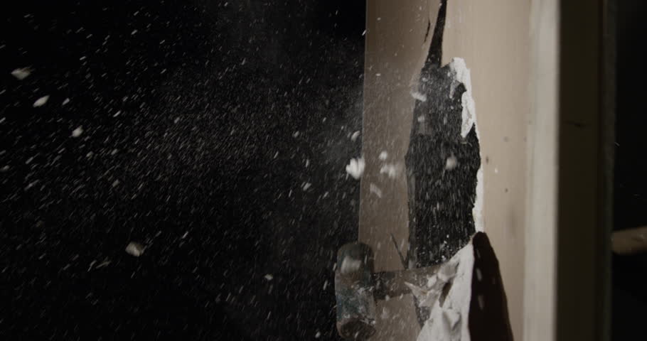 Smashing Through Drywall In Slow Motion - Iron Fist Punch Stock Footage ...